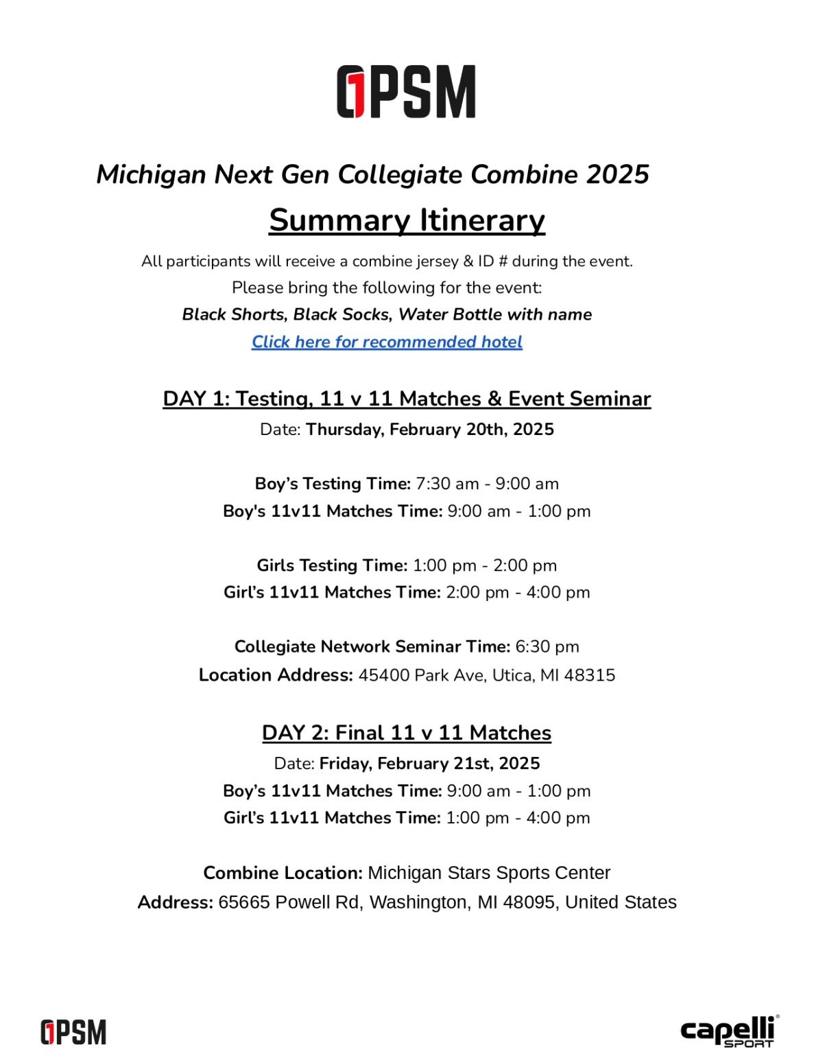 Michigan Collegiate Scouts & Coaches Registration - OPSM Network
